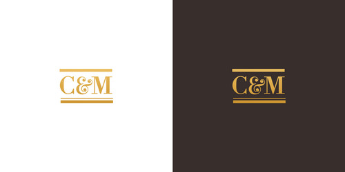 Luxury black and white c m monogram logo Vector Image