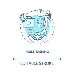 Multitasking blue gradient concept icon Royalty Free Vector