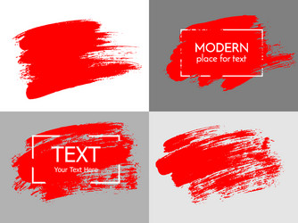 Red paint ink brush stroke line Royalty Free Vector Image