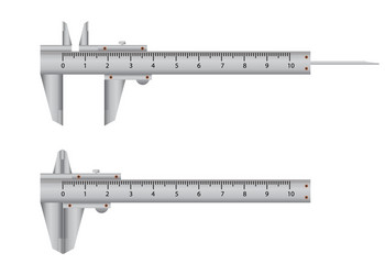 Vernier caliper black outline on white background Vector Image