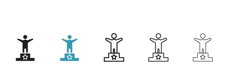 Winner icon set success ceremony leadership Vector Image