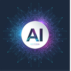 Artificial intelligence and machine learning logo Vector Image
