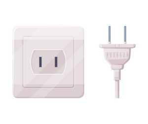 Power plug and socket for connecting electric Vector Image