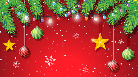 Festive christmas background with ornaments Vector Image