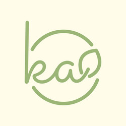 Letter ka line art leaf plant feminine botanical Vector Image