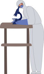 Doctor with microscope Royalty Free Vector Image