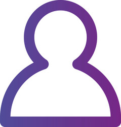 Purple linear outline person icon user Royalty Free Vector