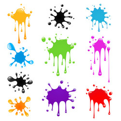 Colorful set of paint spots Royalty Free Vector Image