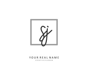 Sj initial letter handwriting and signature logo Vector Image