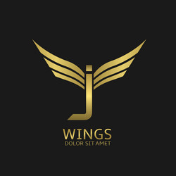 Initial j wing logo Royalty Free Vector Image - VectorStock
