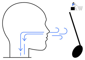 Human breathing process diagram with spinner Vector Image