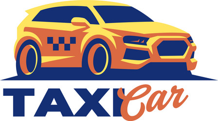 Passenger car hatchback taxi Royalty Free Vector Image