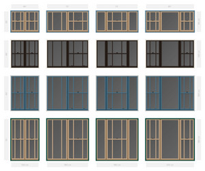 Single hung offset style composite window set Vector Image