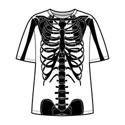 Skeleton costume human bones on t-shirts front Vector Image