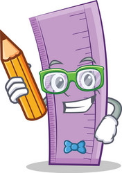 Pencil and ruler cartoon Royalty Free Vector Image