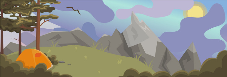 A banner with natural landscape pines Royalty Free Vector