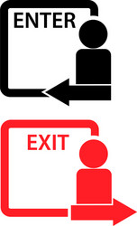 Exit and enter icons flat design Royalty Free Vector Image