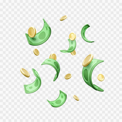 Falling money usa coins money in cash Royalty Free Vector