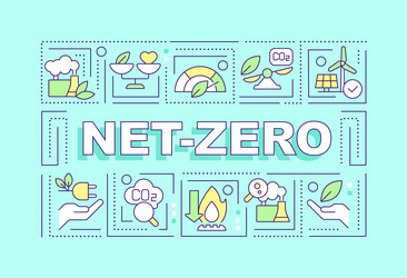 Net zero word concepts dark green banner Vector Image