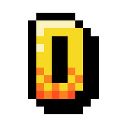 Pixel 8 bit uppercase letter e as font Royalty Free Vector