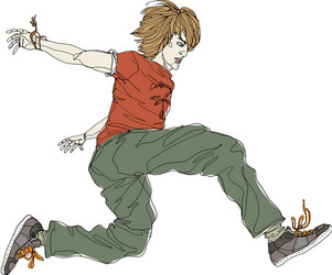 Side view of boy jumping Royalty Free Vector Image