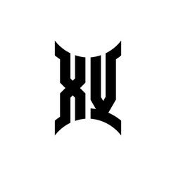 Xv monogram logo with diamond shape and triangle Vector Image
