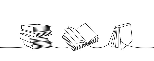 Continuous Line Book Vector Images (over 2,300)