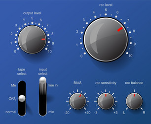 Realistic black plastic panel media audio player Vector Image