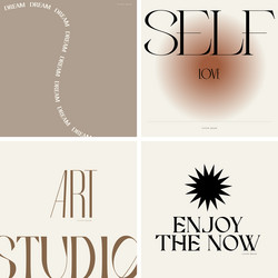 Hand drawn minimalistic placard creative artwork Vector Image