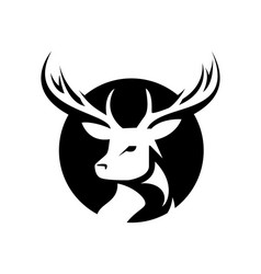 Head deer logo with round shape dear Royalty Free Vector
