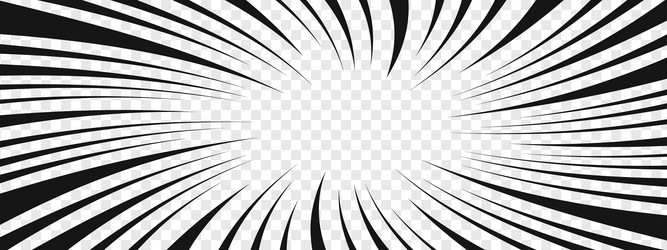Vortex radial black lines on transparent Vector Image