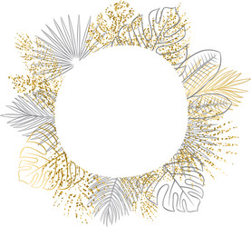 White label with tropic leaves Royalty Free Vector Image