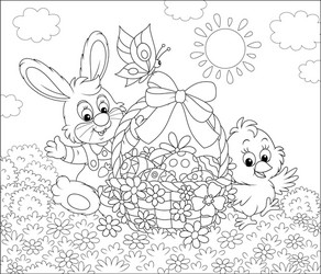 Bunny and chick Royalty Free Vector Image - VectorStock