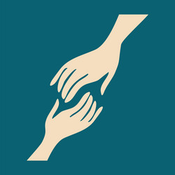 Adam and god touching hands fingers graphic Vector Image