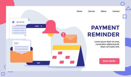 Payment reminder alarm message notification Vector Image