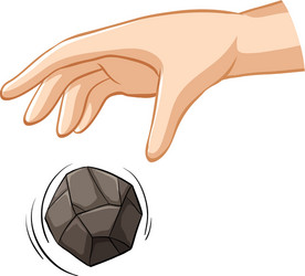Hand dropping tennis ball for gravity experiment Vector Image