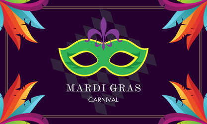 Mardi gras carnival party design fat tuesday logo Vector Image
