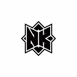 Nk monogram logo with a sharp shield style Vector Image