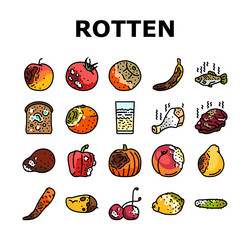 Rotten red fruit symbol icon Royalty Free Vector Image