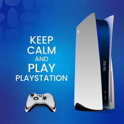 Banner design of the real playstation Royalty Free Vector