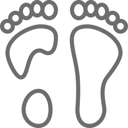 Bending finger feet line icon Royalty Free Vector Image