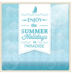 Summer vacation greeting card design Royalty Free Vector