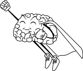 Super hero brain cartoon Royalty Free Vector Image