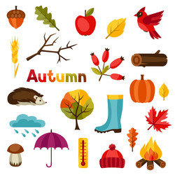 Autumn objects theme set 1 Royalty Free Vector Image