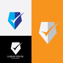 Check mark v letter logo template Royalty Free Vector Image