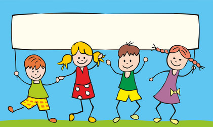 Happy children banner template Royalty Free Vector Image