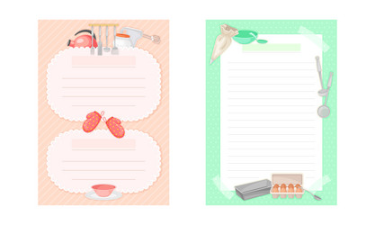 Recipe card for notes making about food Royalty Free Vector