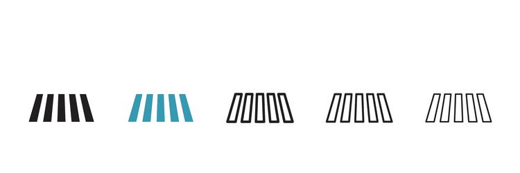 Zebra crossing icon set pedestrian safety Vector Image