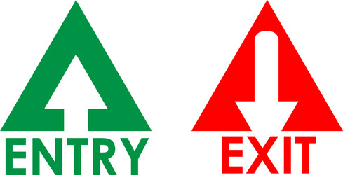 Entry and exit sign Royalty Free Vector Image - VectorStock