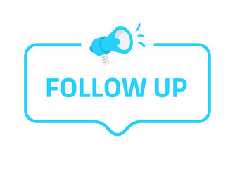 Follow me emoji and text thumb sticker Royalty Free Vector